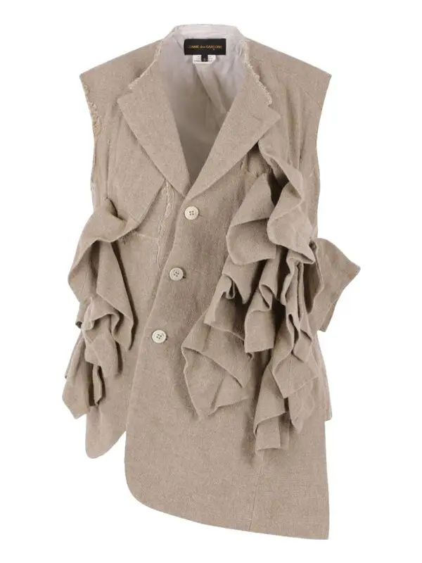 Comme Des Garçons Ruffled Vest - Nude