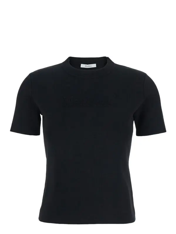 Max Mara Embroidered Logo Crewneck T-shirt - Black