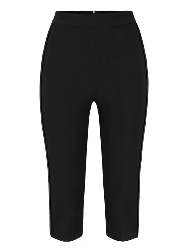 Elisabetta Franchi High-waist Capri Pants With Satin Inserts - Black