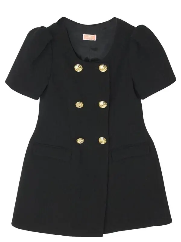 Elisabetta Franchi Double-breasted Mini Dress With Gold Buttons - Black