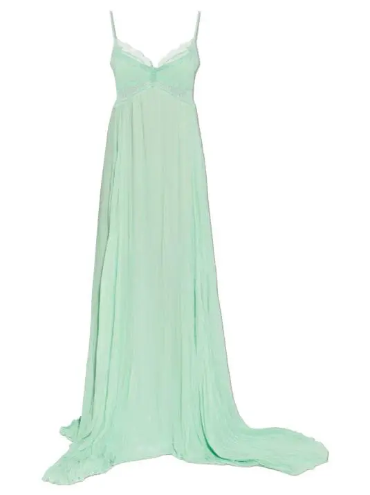 Blumarine Lace-detail Maxi Dress - Green