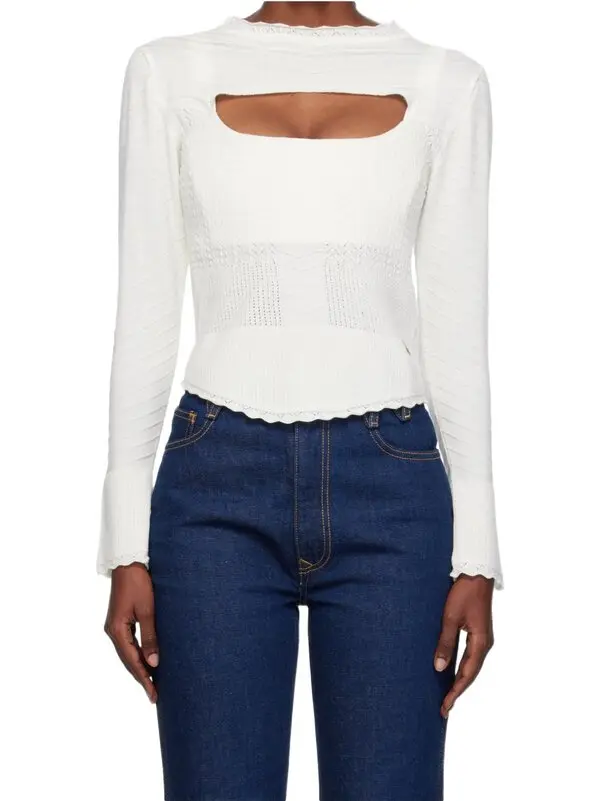 VIVIENNE WESTWOOD Cut-out Knitted Top - Dusty White