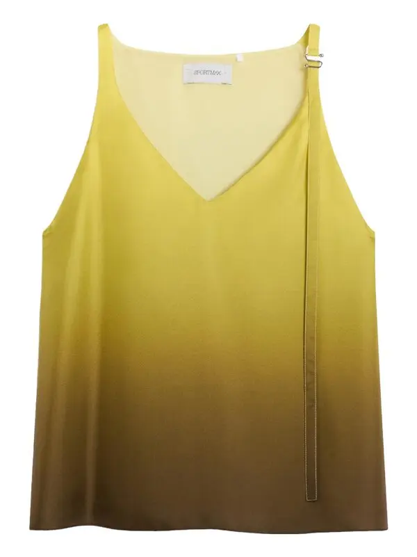 Sportmax Ombré Silk Twill Lingerie Top - Yellow