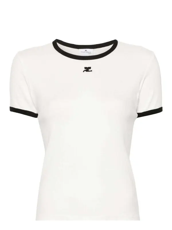 COURREGES Signature Contrast Trim T-shirt - No