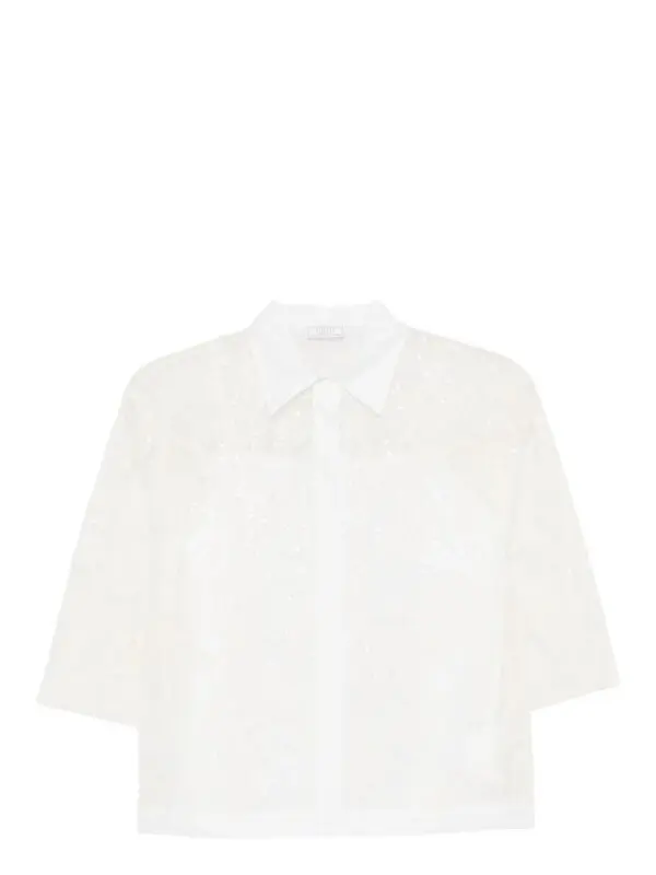 Peserico Sequin Semi-sheer Shirt - White