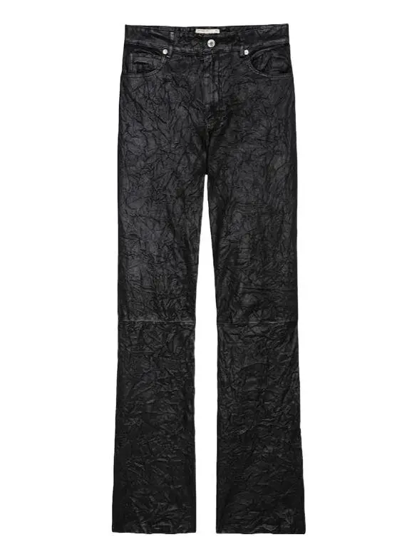 Zadig&Voltaire Evy Pleated Leather Pants - Black