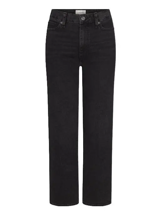 FRAME High-waisted Straight Leg Jeans - Black