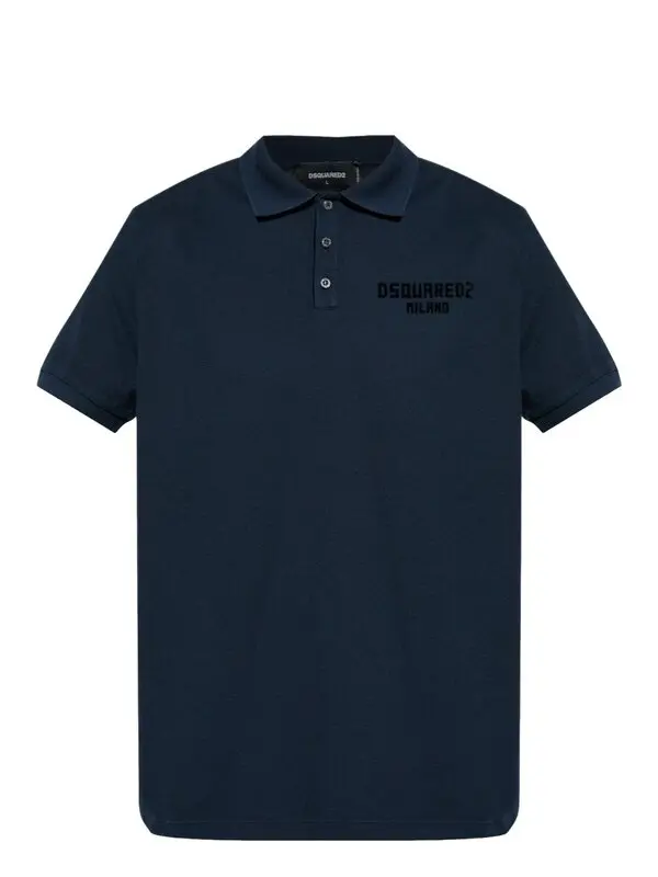 Dsquared2 Logo Detailed Short-sleeved Polo Shirt - Black