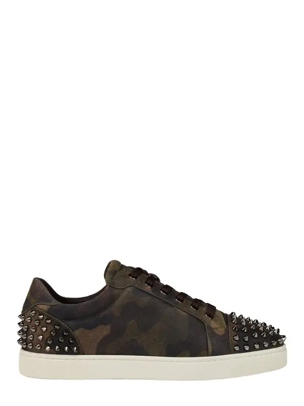 CHRISTIAN LOUBOUTIN Seavaste 2 Sneakers With Signature Studs - Coffee Green