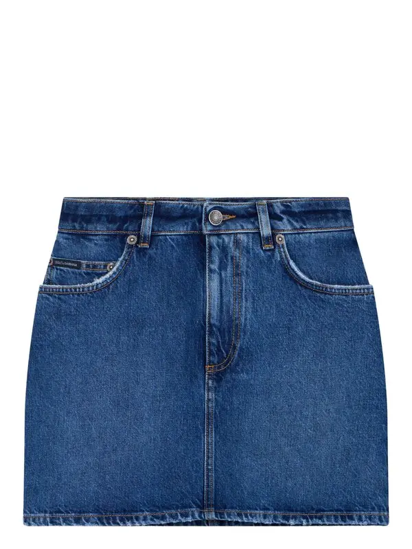 Dolce & Gabbana Fitted Denim Mini Skirt - Blue