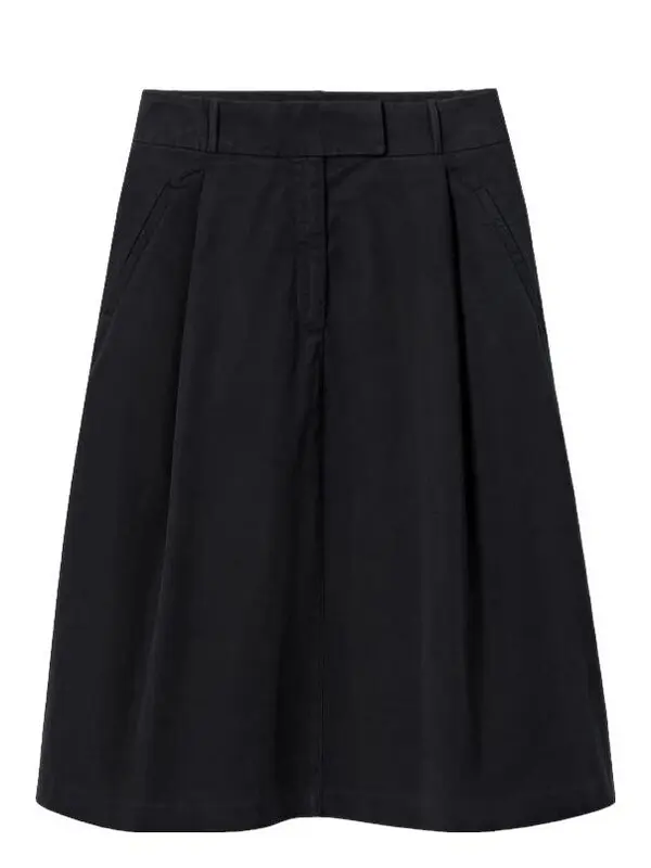 A.p.c. Pleated Cotton Midi Skirt - Black