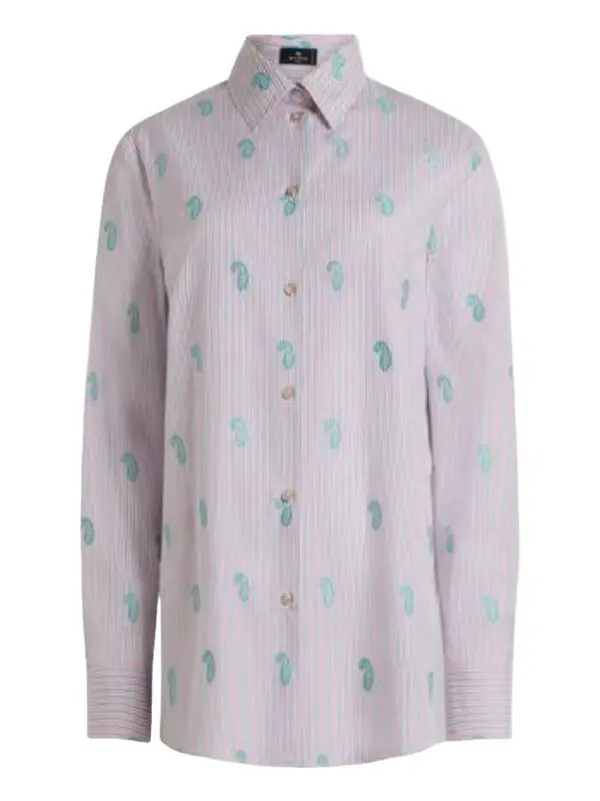 Etro Striped Paisley Shirt - Pink