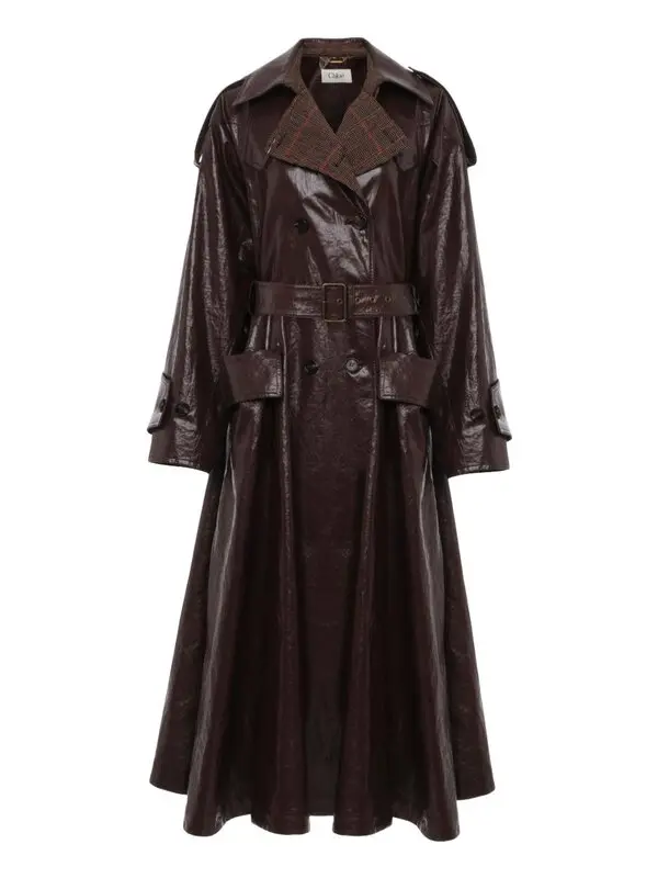 Chloé Double-breasted Long Riding Coat - Dark Purple