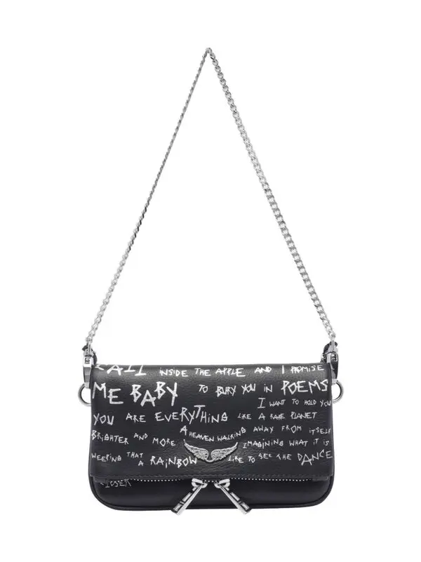 Zadig&Voltaire Graffiti Chain Shoulder Bag - Black