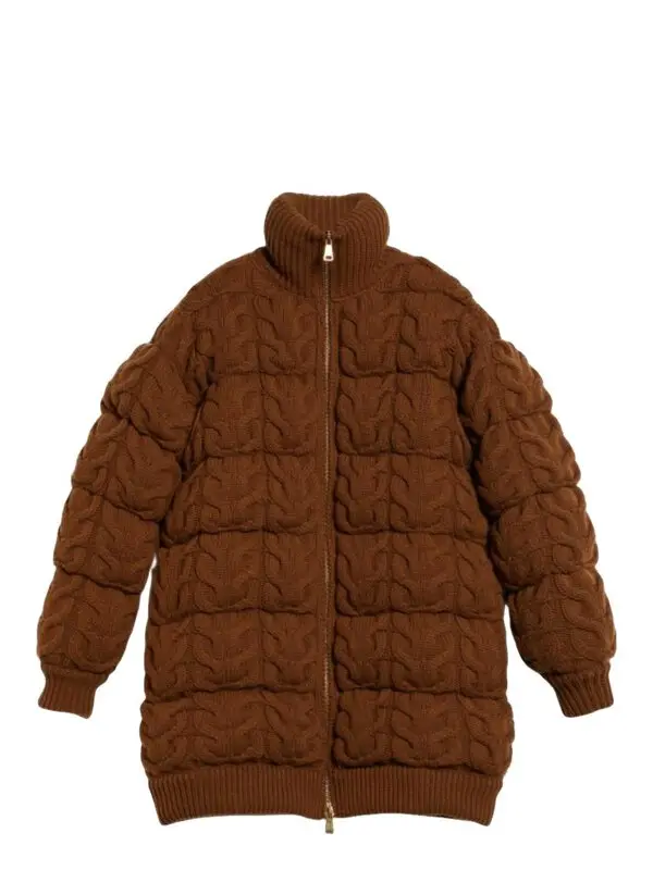 Max Mara Chunky Knit Padded Coat - Brown