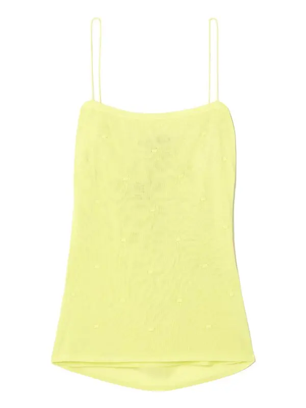 Jacquemus Draped Polka-dot Motif Knit Tank Top - Yellow