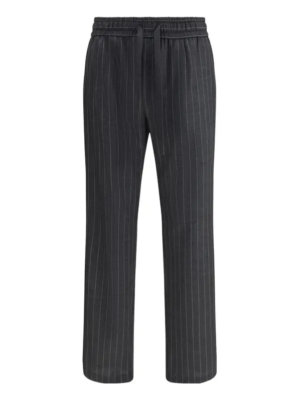 Dolce & Gabbana Pinstriped Drawstring Trousers - Grey