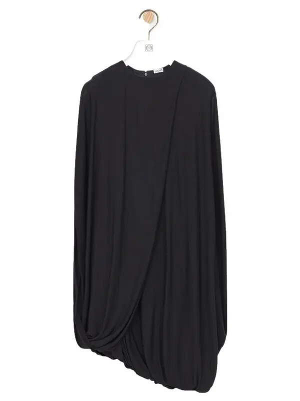 Loewe Draped Asymmetric Dress - Black
