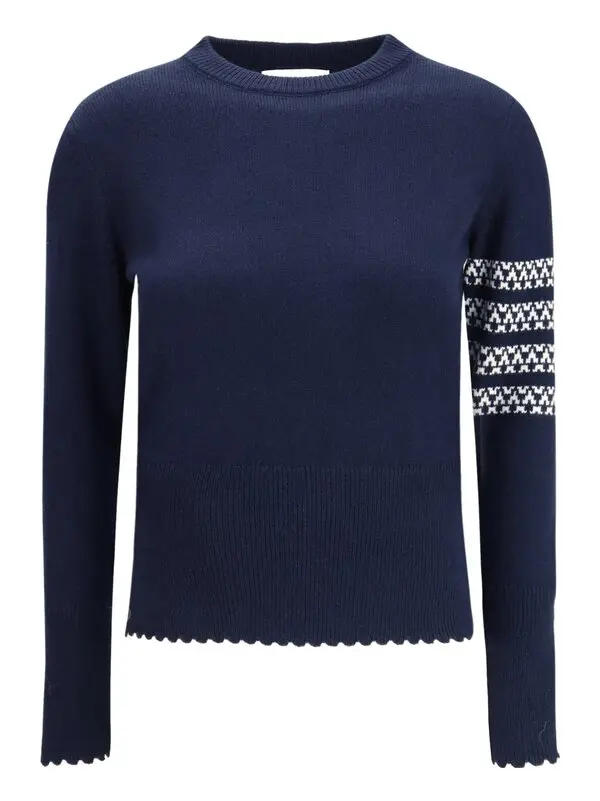 Thom Browne Hector Dachshund Intarsia Sweater - Navy Blue