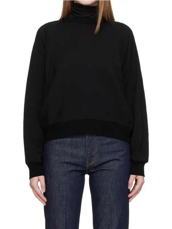Auralee Wool Blend Crew Neck Pullover - Black