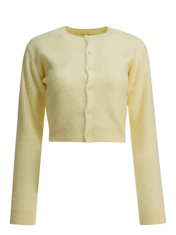 Auralee Garment-dyed Knit Crew-neck Cardigan - Nude