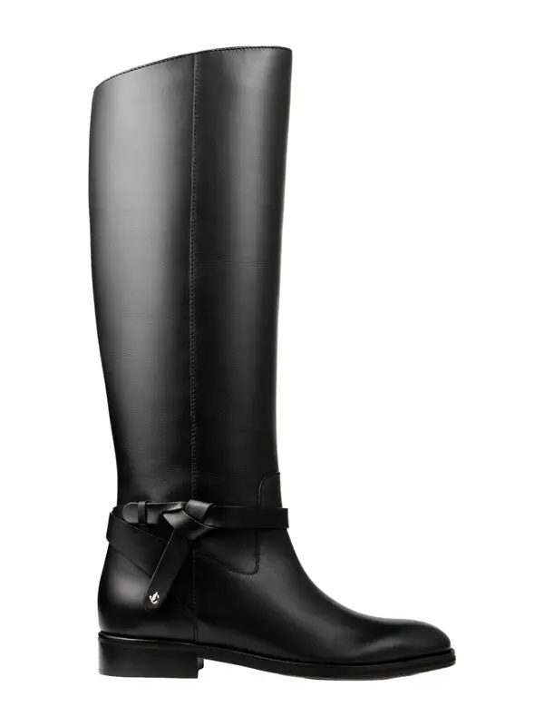 JIMMY CHOO Lawton Flat Knee-high Boots - Black
