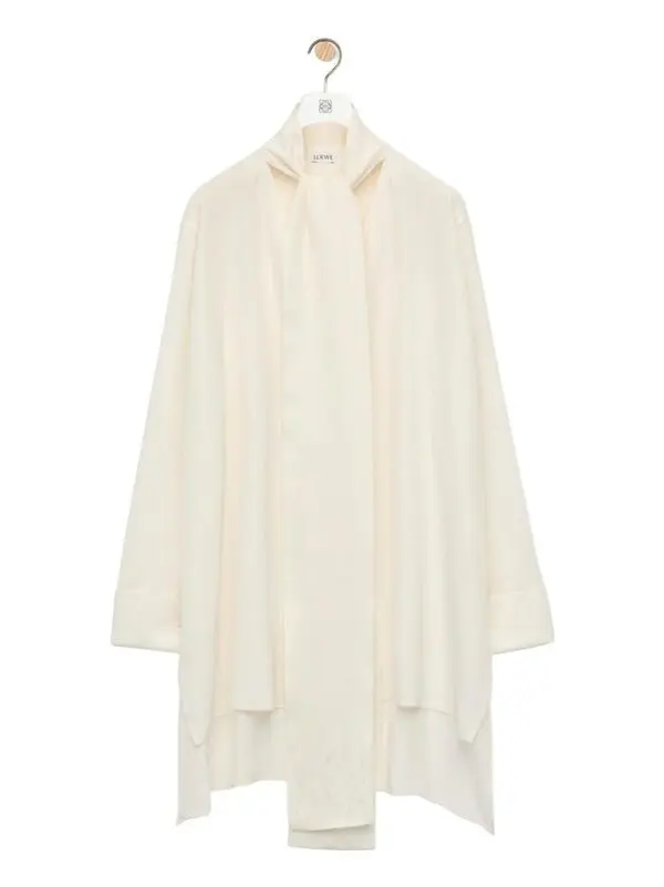 Loewe Anagram Embellished Silk Blouse - White