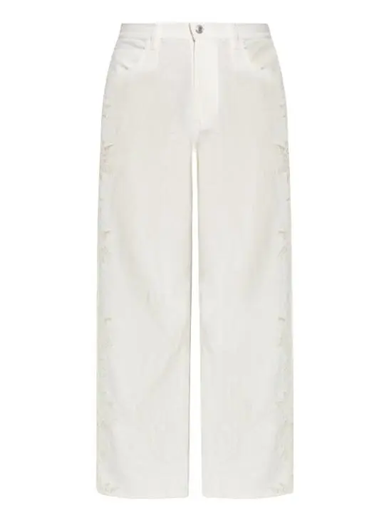 Zadig&Voltaire Embroidered Wide-leg Trousers - White