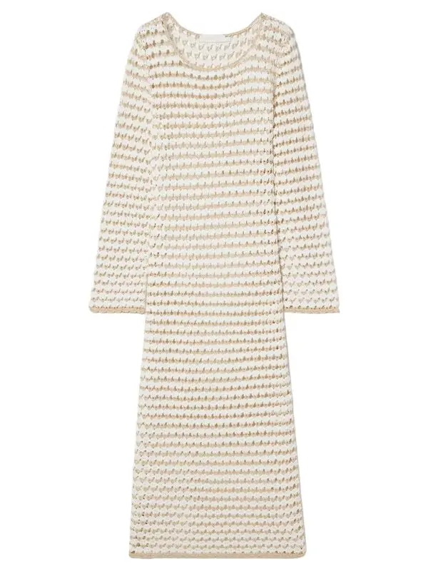 Zimmermann Round Neck Crochet Maxi Dress - White
