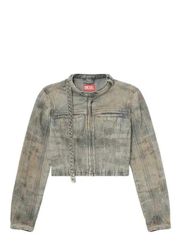 DIESEL® Cropped Denim Jacket - Grey