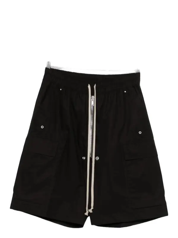 Rick Owens Cargo Shorts With Drawstring And Zip - Black