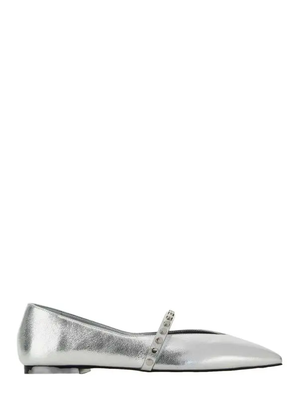 Alexander McQueen Embellished Pointed-toe Ballerinas - Silver