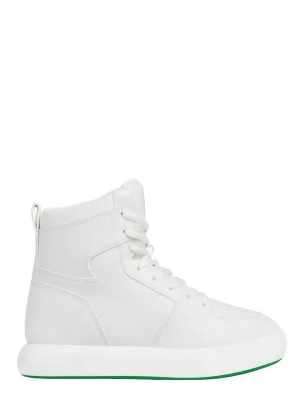 Bottega Veneta Logo Detailed High-top Sneakers - White
