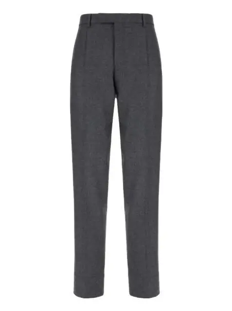 Zegna Wool Trousers With Pleated Design - Grey