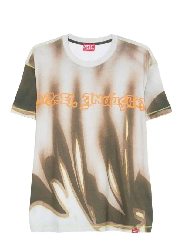 DIESEL® Flame-print Graphic T-shirt - Nude
