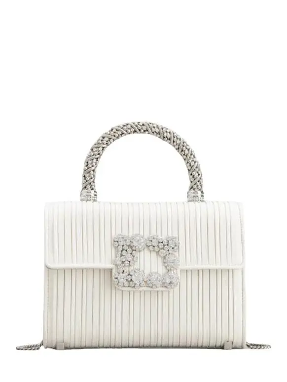 ROGER VIVIER Jewel Efflorescence Mini Bag - Cream