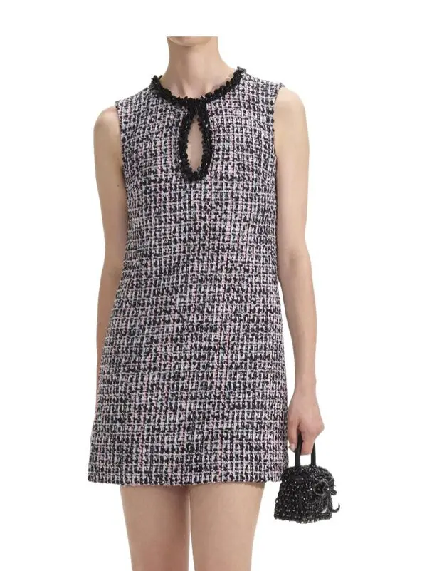 SELF-PORTRAIT Boucle Embellished Mini Dress - Multicolor