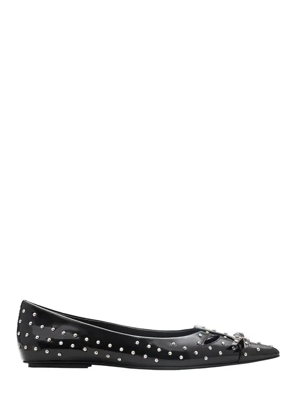 Marc Jacobs Kat Ballerina Studded Pointed Toe Flats - Black