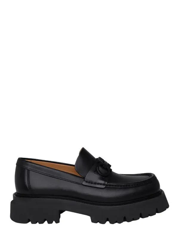 FERRAGAMO Gancini Ornament Chunky Mocassins - Black
