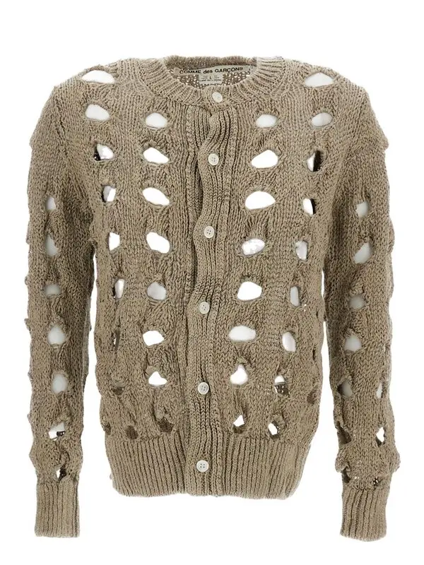Comme Des Garçons Crew Neck Long Sleeve Knitwear - Brown