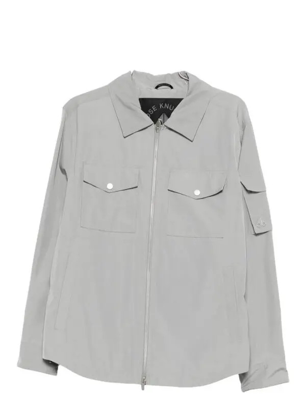 Moose Knuckles Collared Zip-up Jacket With Chest Pockets - Gray