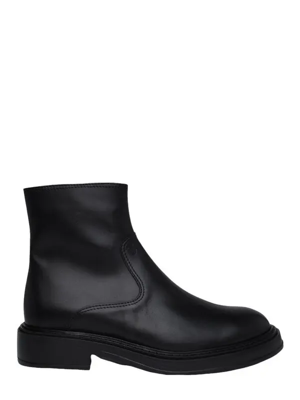 TOD'S Almond Toe Ankle Boots With Zipper - Black