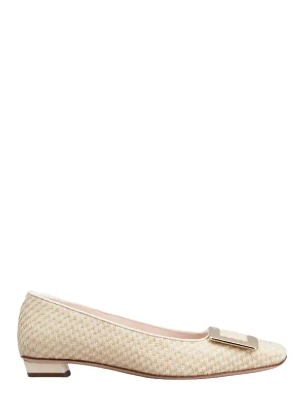 ROGER VIVIER Belle Vivier Ballerinas With Metal Buckle - Beige