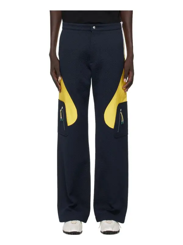 Casablanca Textured Panelled Trousers - Black