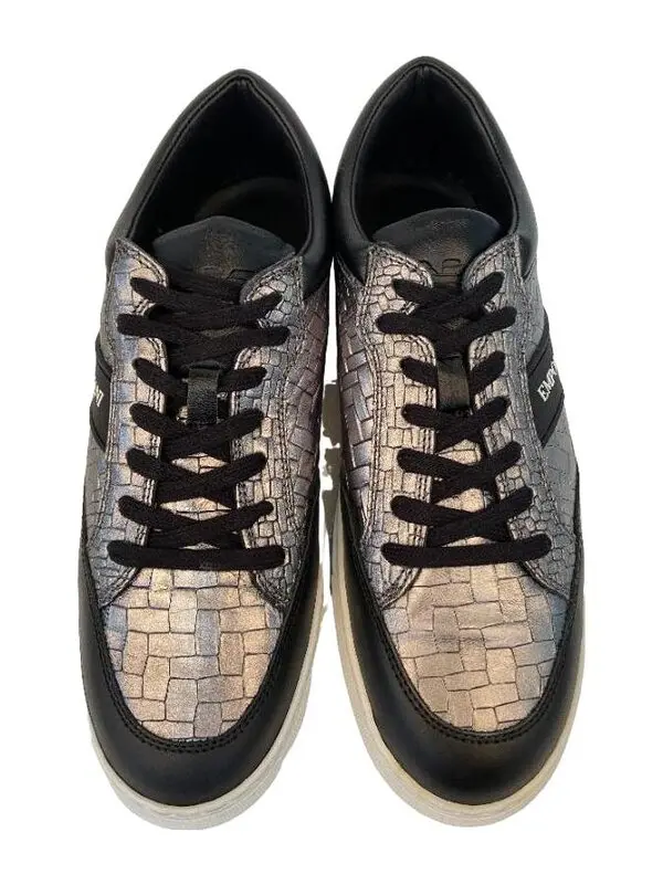 Emporio Armani Logo Details Casual Sneakers - Black