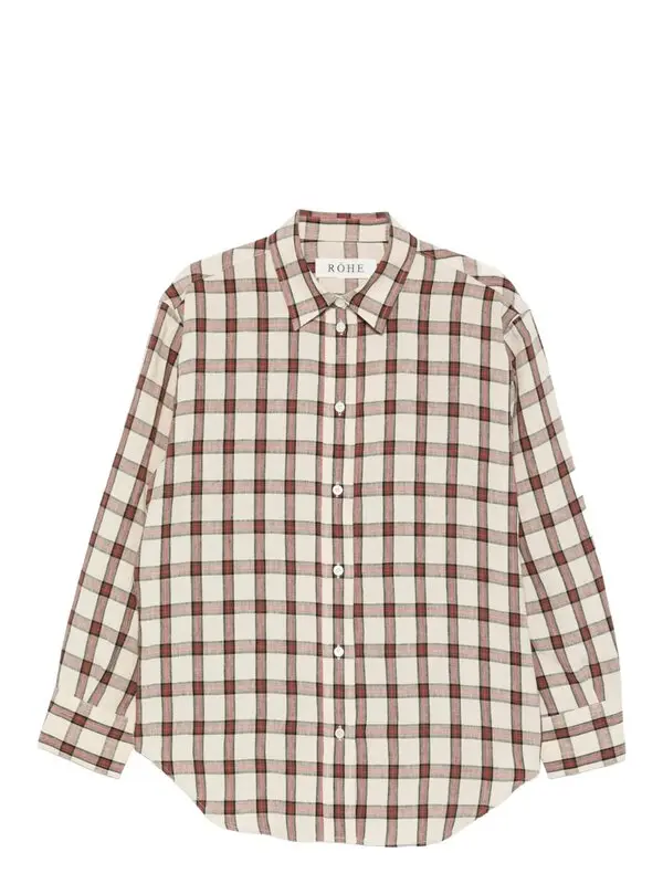 RÓHE Oversized Check Long Sleeve Shirt - Multicolor