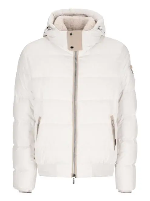MOORER Padded Hooded Jacket - White