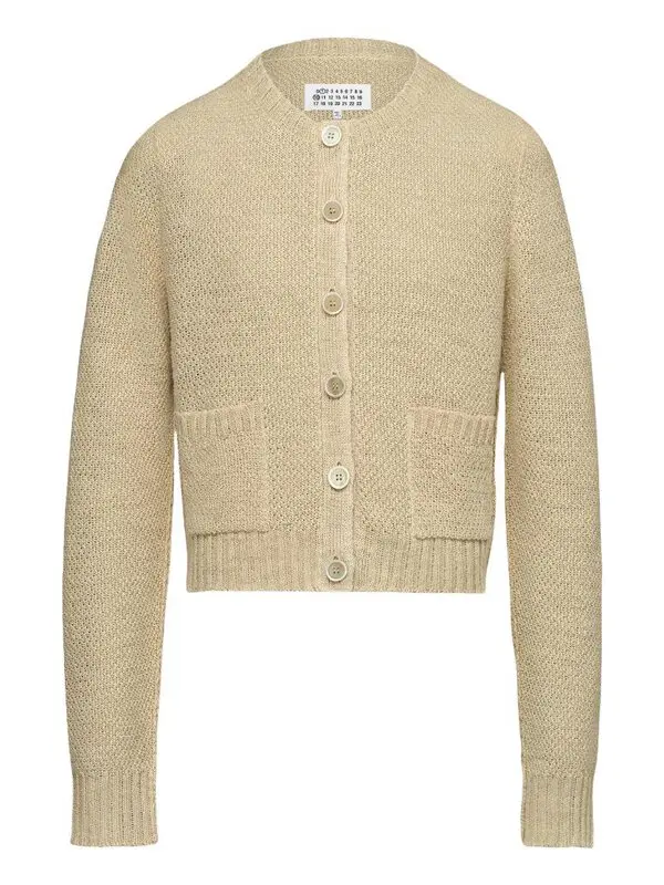 MAISON MARGIELA Buttoned Knitted Cardigan - Nude