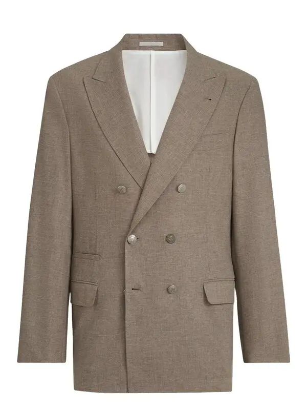 Brunello Cucinelli Double-breasted Blazer - Gray
