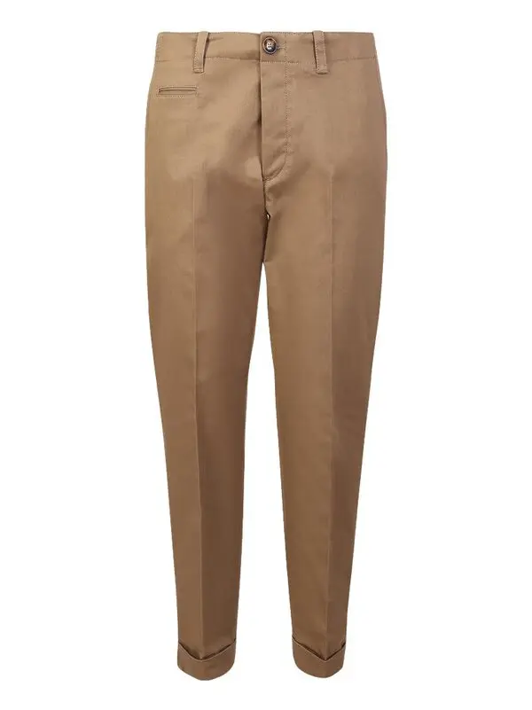 PT TORINO Tapered-leg Cropped Trousers - Brown